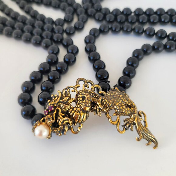 Franklin Mint | Jewelry | Vintage Onyx Pearl Ruby Sterling Year Of The ...